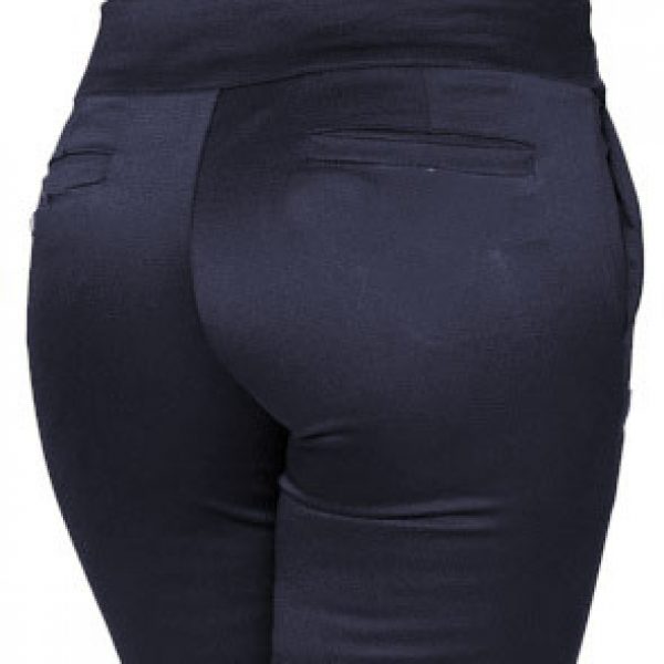 Calça Social Feminina Azul Marinho cós transpassado - Alpha Moda Social